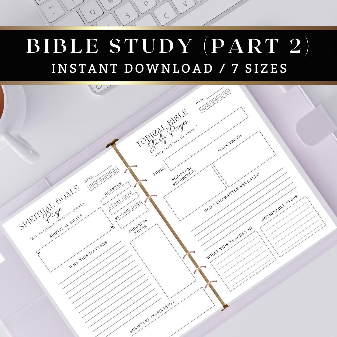 Bible Study Printable Planner, Printable, Digital Bible Template, Bible ...