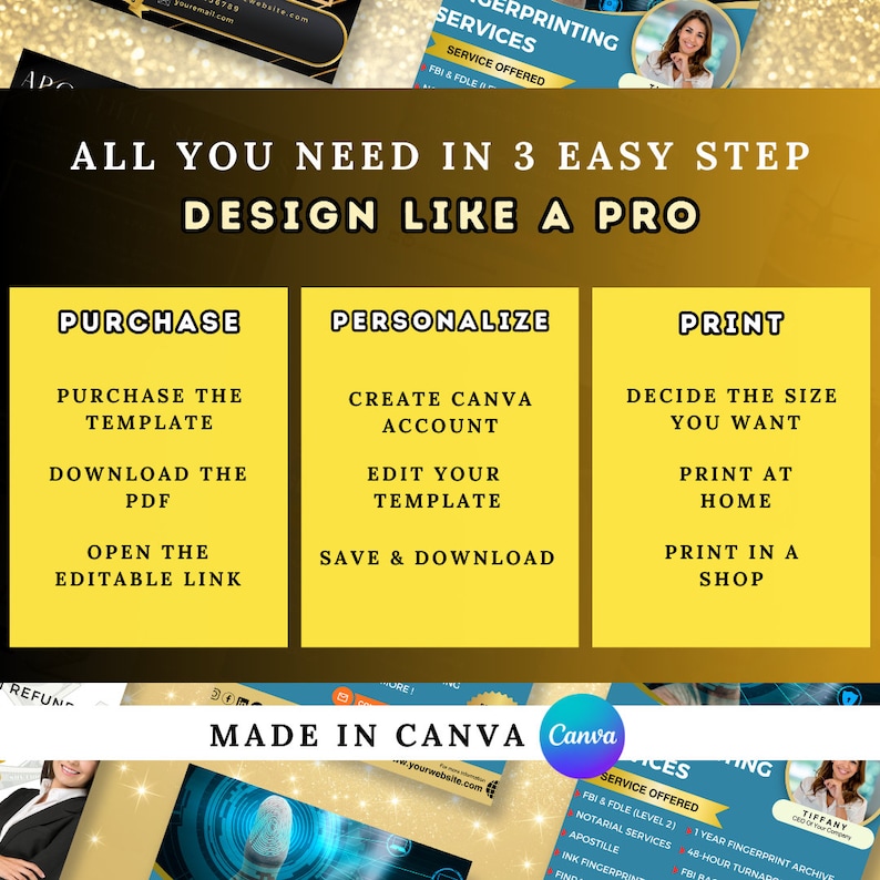 Fingerprinting Services Flyers, Mobile Fingerprinting, Notary ...