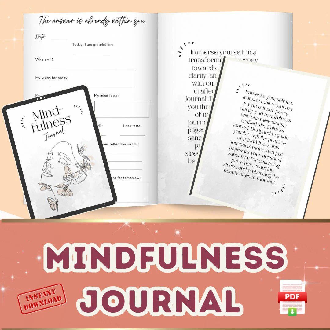 Mindfulness Journal, Mental Health Planner, Challenge Planner, Wellness ...