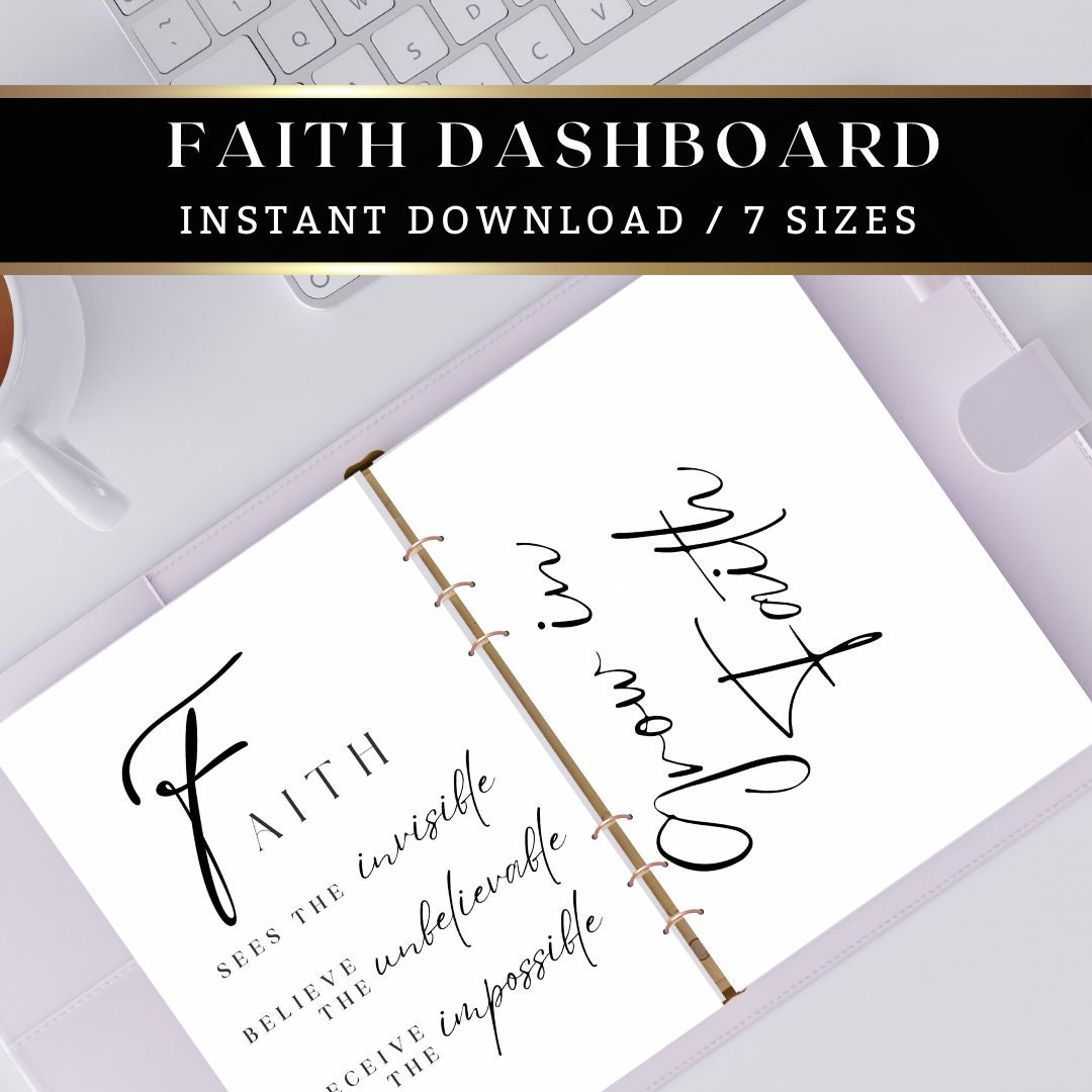 Faith Dashboard, Printable Planner, Faith, Minimalist Dashboards ...