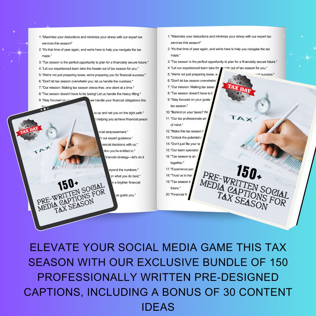 150 Pre-written Social Media Captions for Tax Season, Tax Season, Tax ...