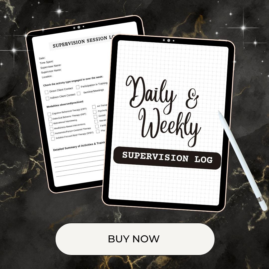 Clinical Supervision Session Form and Activity Hours Log, Private ...