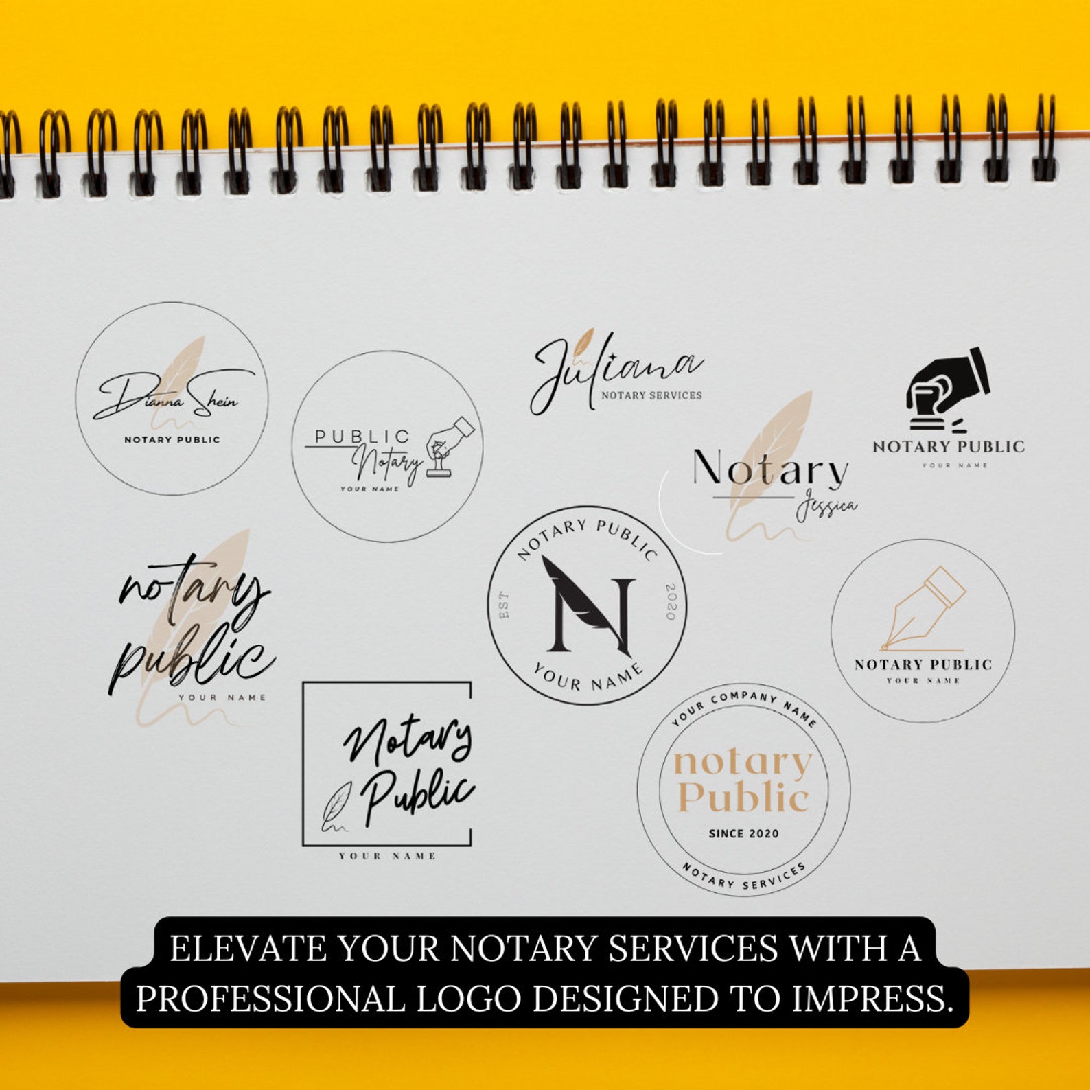 Notary Logo Bundle, Notary Public Logos, Notary, Notary Signing Agent ...