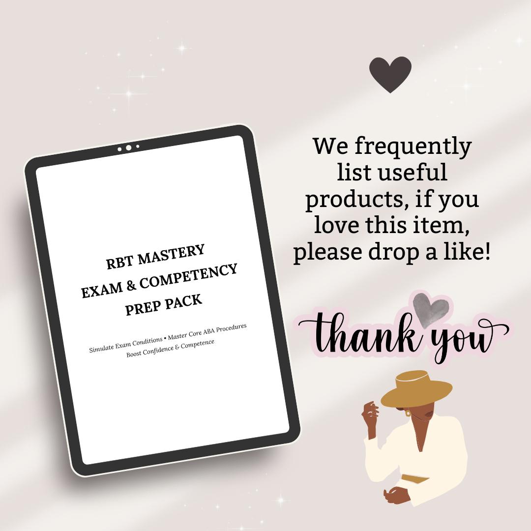 RBT Mastery Exam, ABA Study Guide, Practice Questions, Printable ...