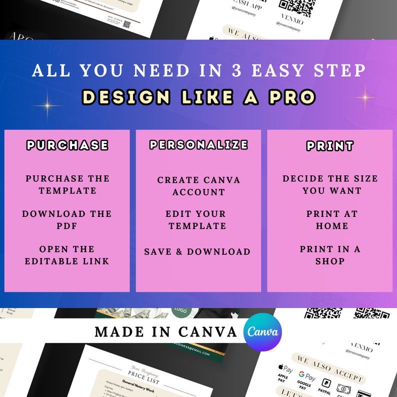 Notary List Price Sheet, Notary Flyers, Notary Bundle, Notary Marketing ...