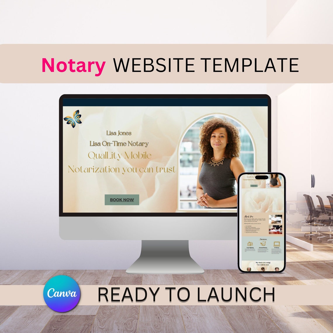 Notary Web Template, Canva Web Template, Notary Business Website ...
