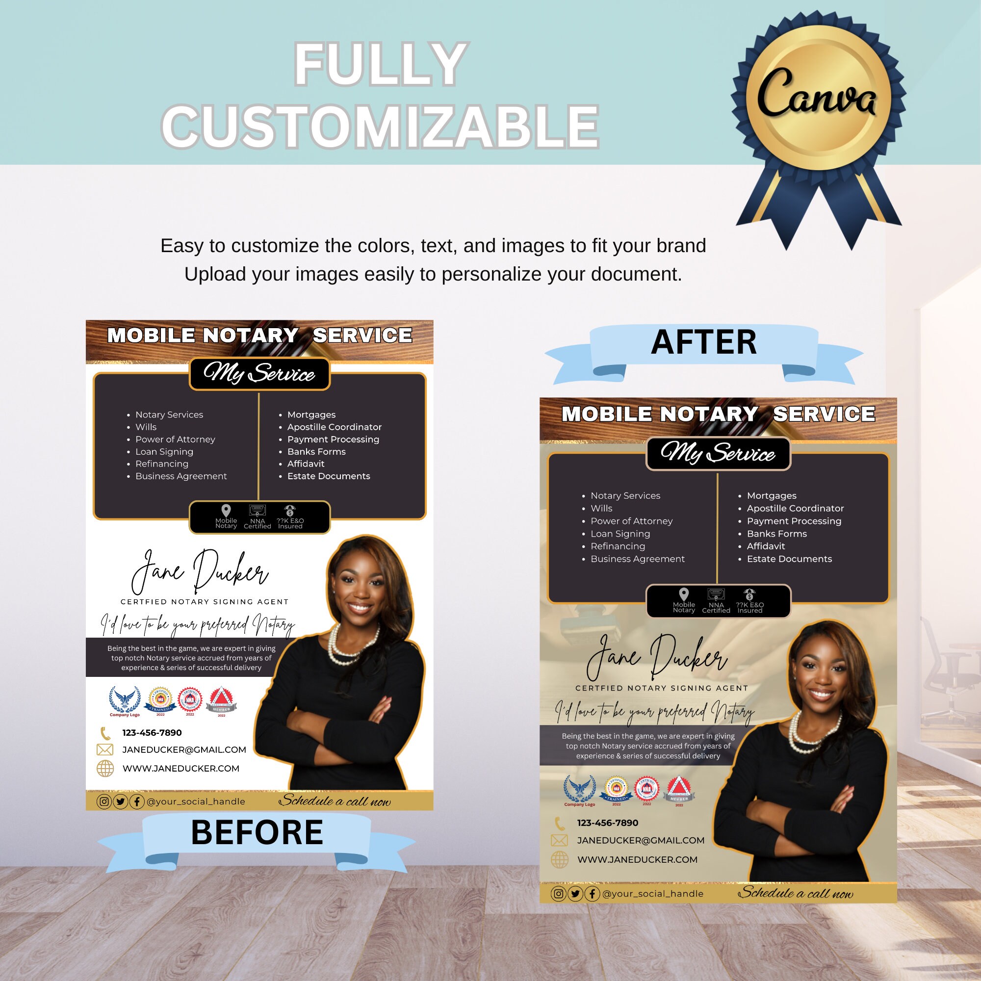 Notary Marketing Flyer, Notary Mailers, Notary Flyer Template, Loan ...