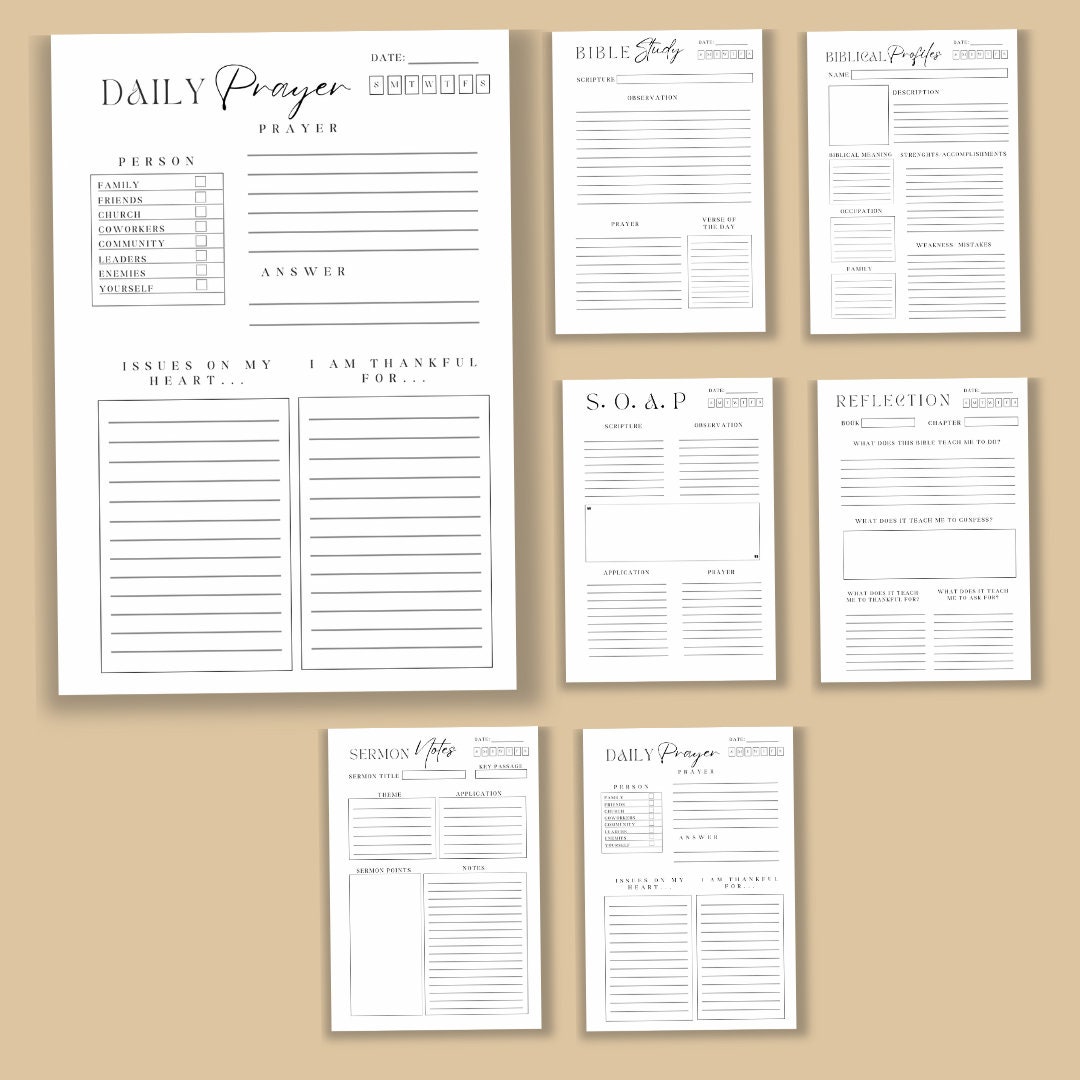 Bible Study Printable Planner, Printable, Digital Bible Template, Bible ...