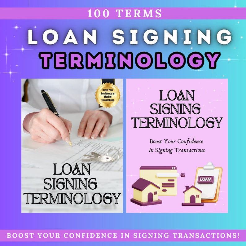 Loan Signing Terminology! Notary Terms, Loan Study Set, Loan ...