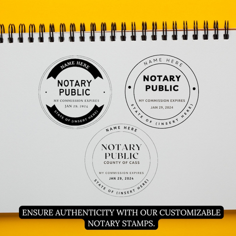 Notary Public Stamp, Editable Notary Stamp, Notarial Stamp, State Seal ...