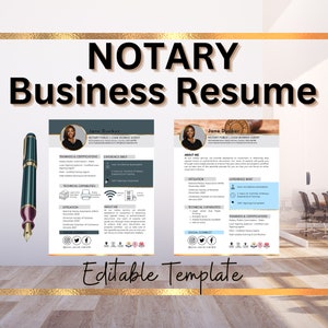 Notary Resume Template Loan Signing Agent Marketing Letter - Etsy