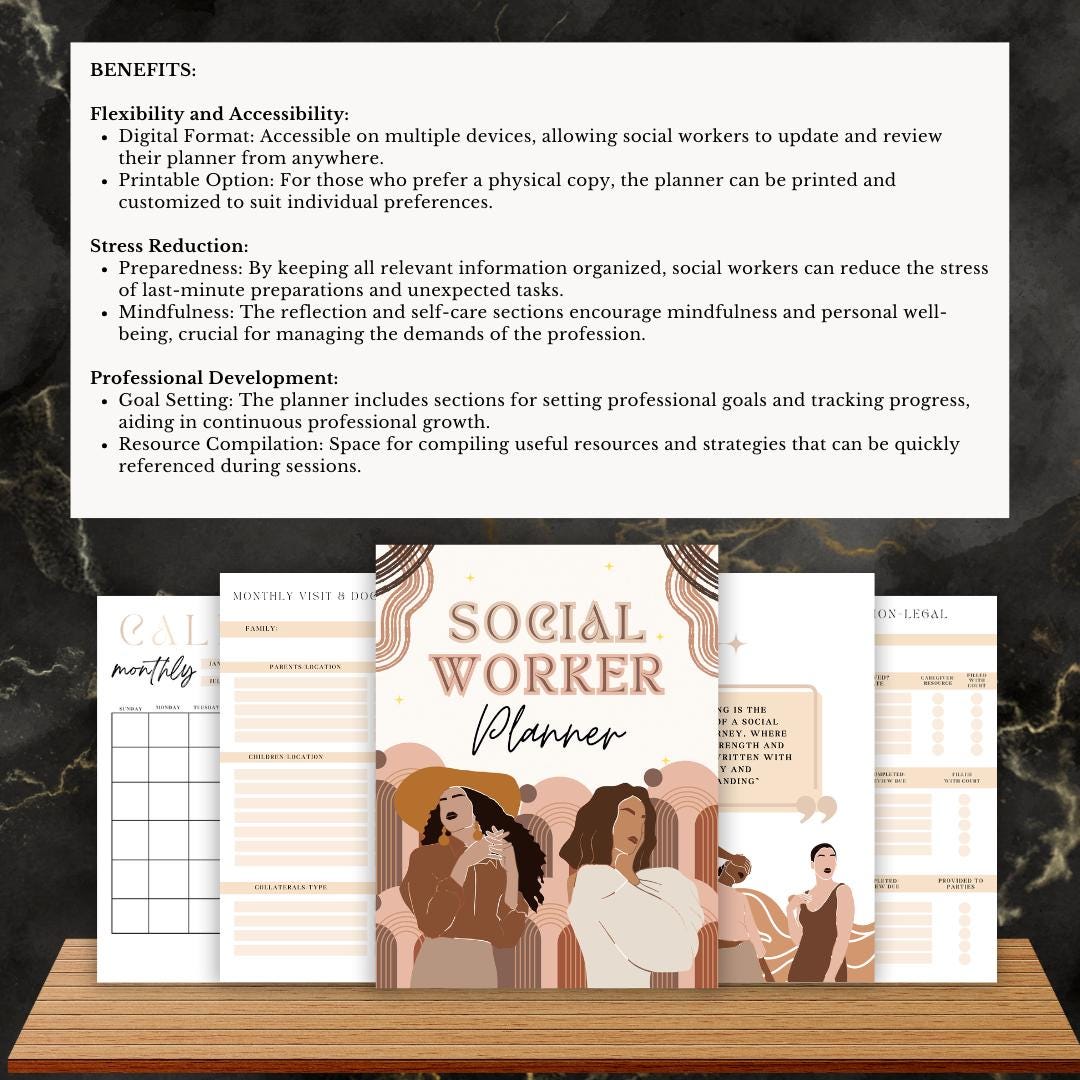 Social Worker Planner, Social Work Notebook, Social Worker Gift, Gift ...