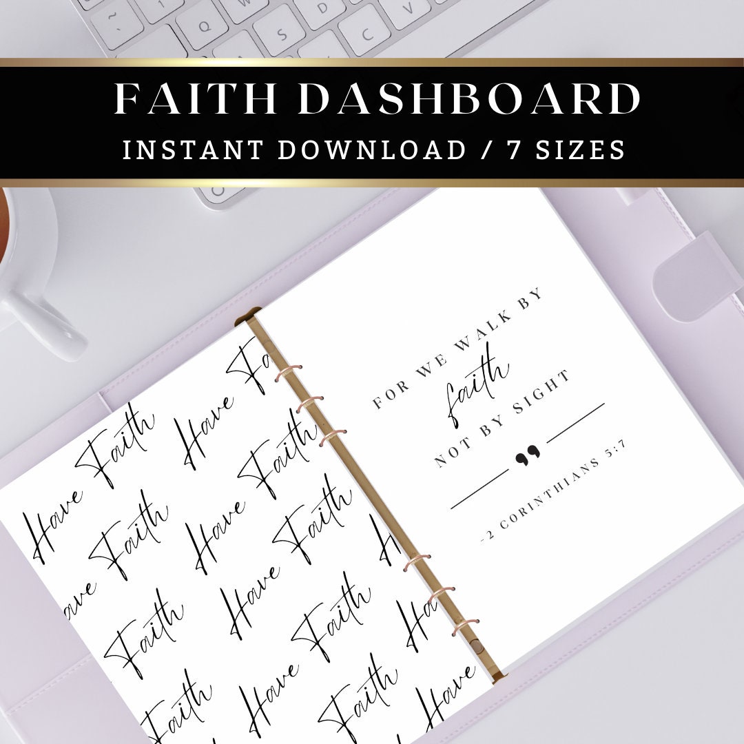 Faith Dashboard, Printable Planner, Faith, Minimalist Dashboards ...