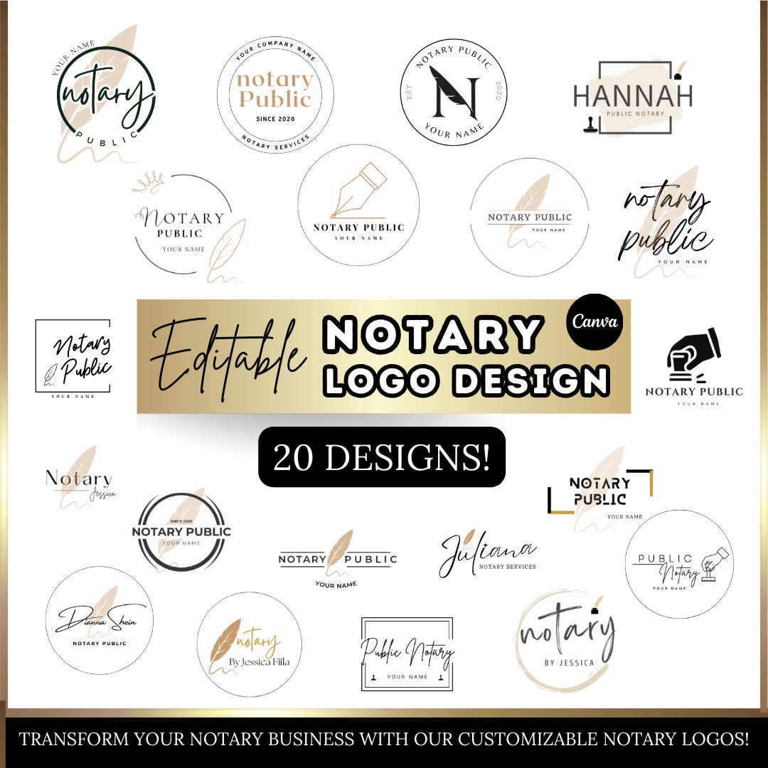 Notary Logo Bundle, Notary Public Logos, Notary, Notary Signing Agent ...