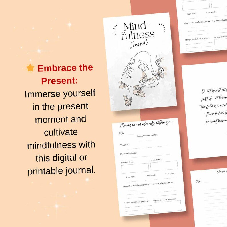 Mindfulness Journal: Mental Health & Wellness Planner (digital Download ...