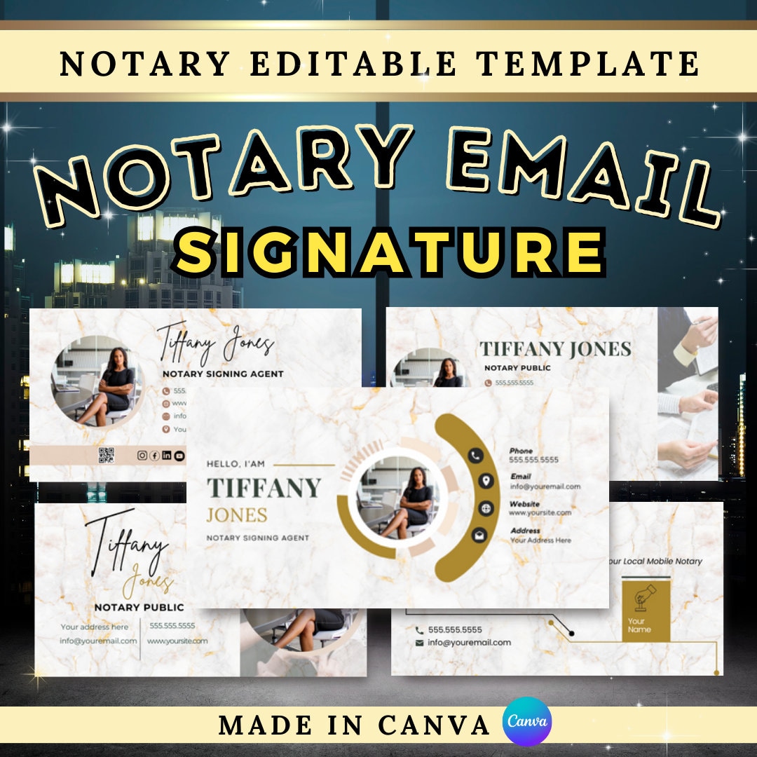 Notary Email Signature Templates, Notary Bundle, Notary Signature ...
