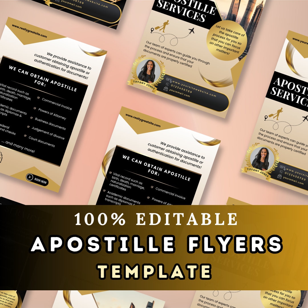 Apostille Flyer, Notary Marketing Flyer, Notary Mailers, Notary Flyer ...