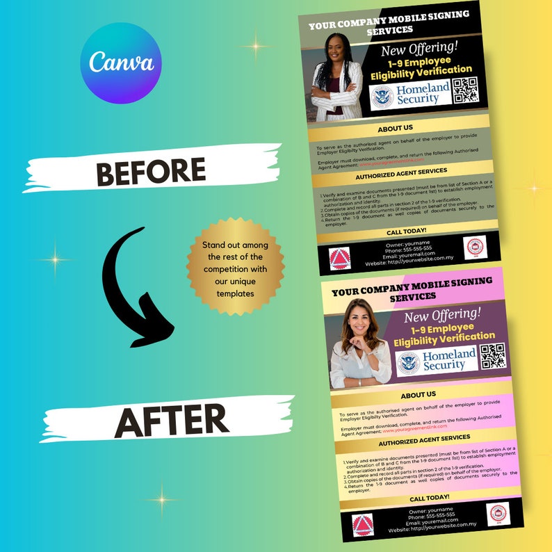 1-9 Employee Eligibility Verification Flyers Template, Notary Marketing ...