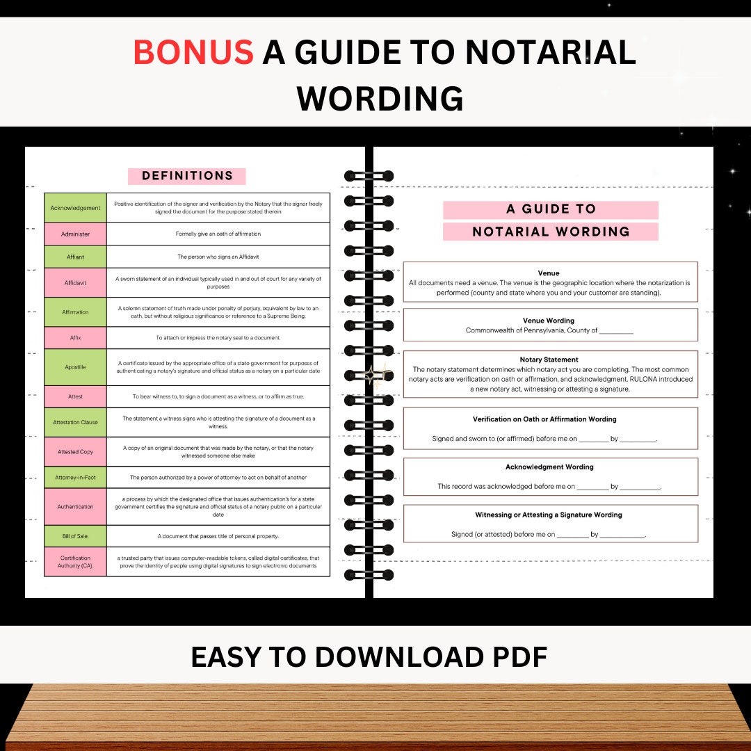 Notary Planner, Notary Public, Undated Planner, Digital Planner, Notary ...