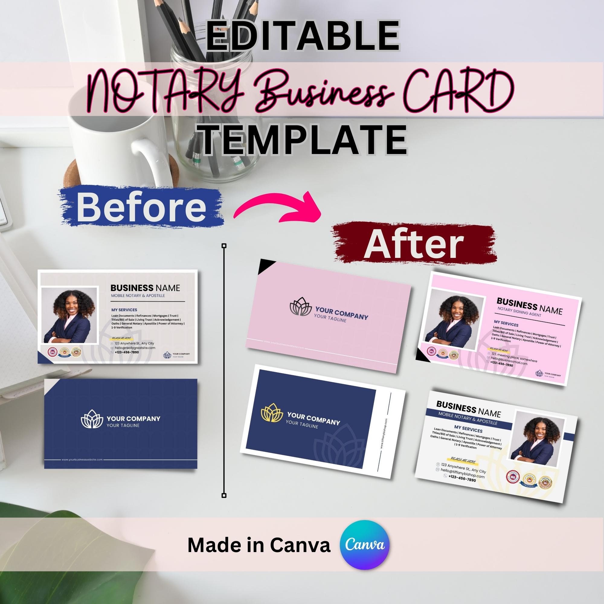 Notary Signing Agent Business Card Template, Notary Loan Signing Agent ...