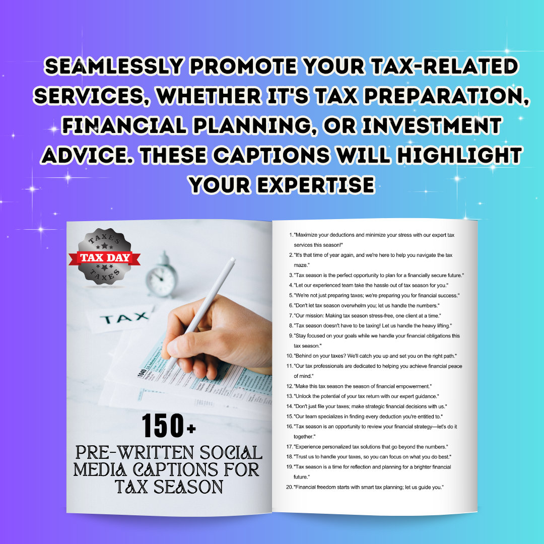 150 Pre-written Social Media Captions for Tax Season, Tax Season, Tax ...