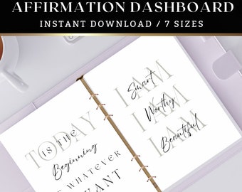 Affirmation Dashboard Printable Planner, Faith, Minimalist Dashboards ...