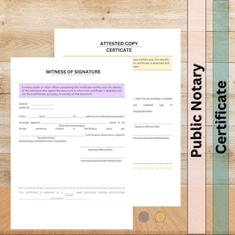 Notary Public Acknowledgement, Jurat Certificate, Easy Download ...