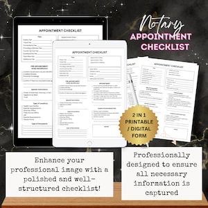 Notary Appointment Checklist Form, Notary Public Form Signing Agent ...