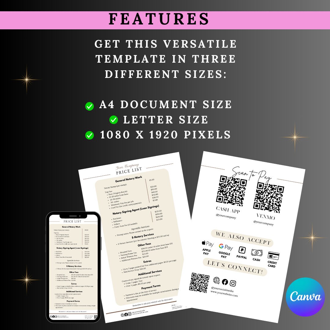 Notary List Price Sheet, Notary Flyers, Notary Bundle, Notary Marketing ...