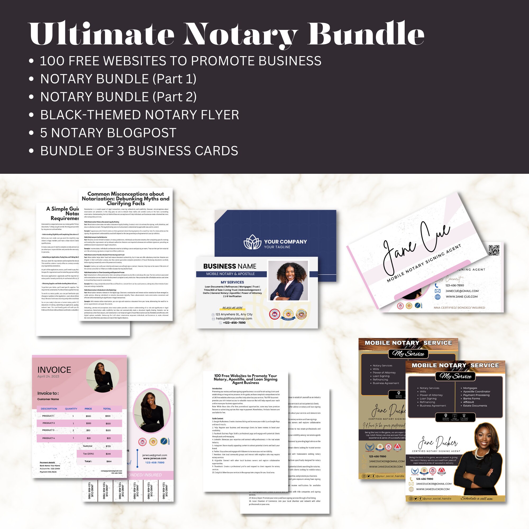 Notary Branding Kit, Notary Marketing Bundle, Notary Branding Bundle ...