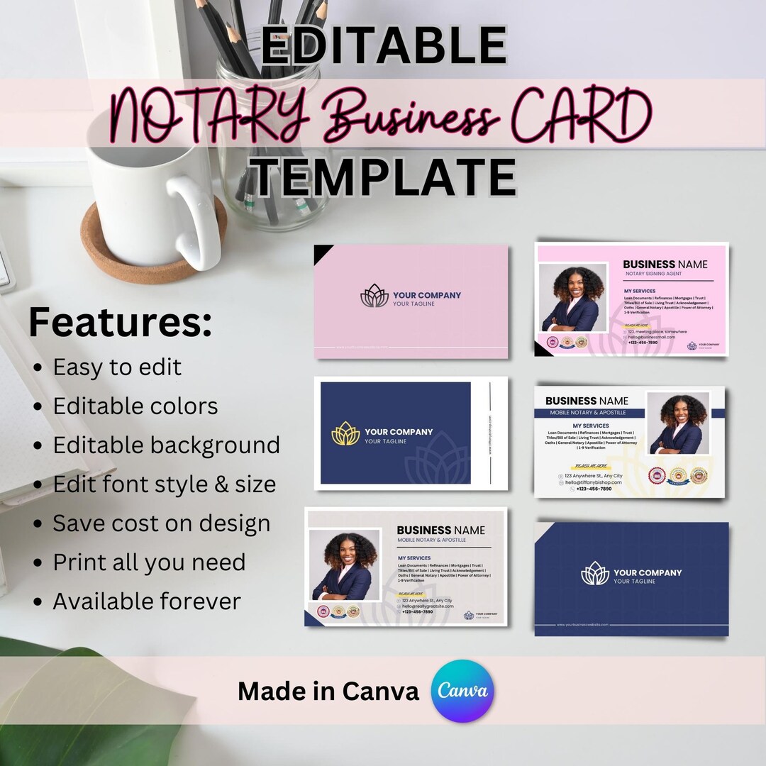 Notary Signing Agent Business Card Template, Notary Loan Signing Agent ...