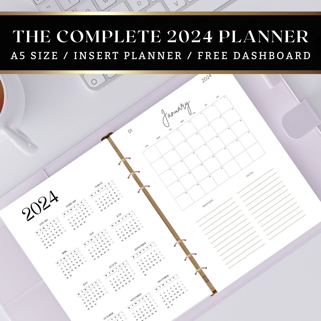 Printable Planner A5, Insert Planner, A5 Binder 6 Ring Planner Insert ...