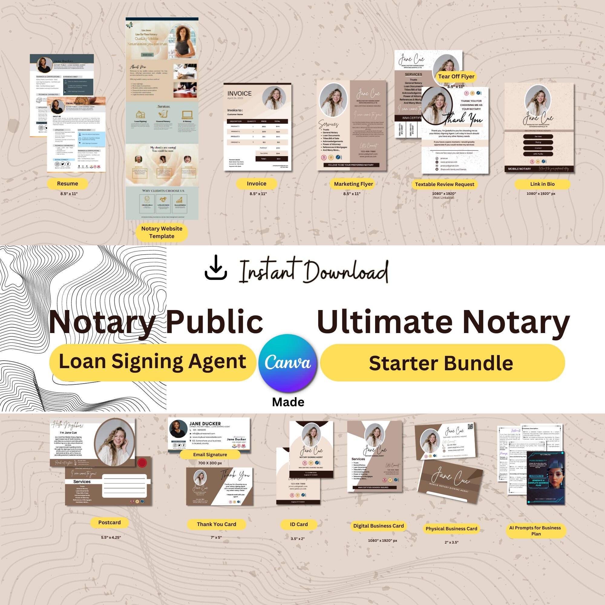 Notary Branding Kit, Notary Marketing Bundle, Notary Branding Bundle ...