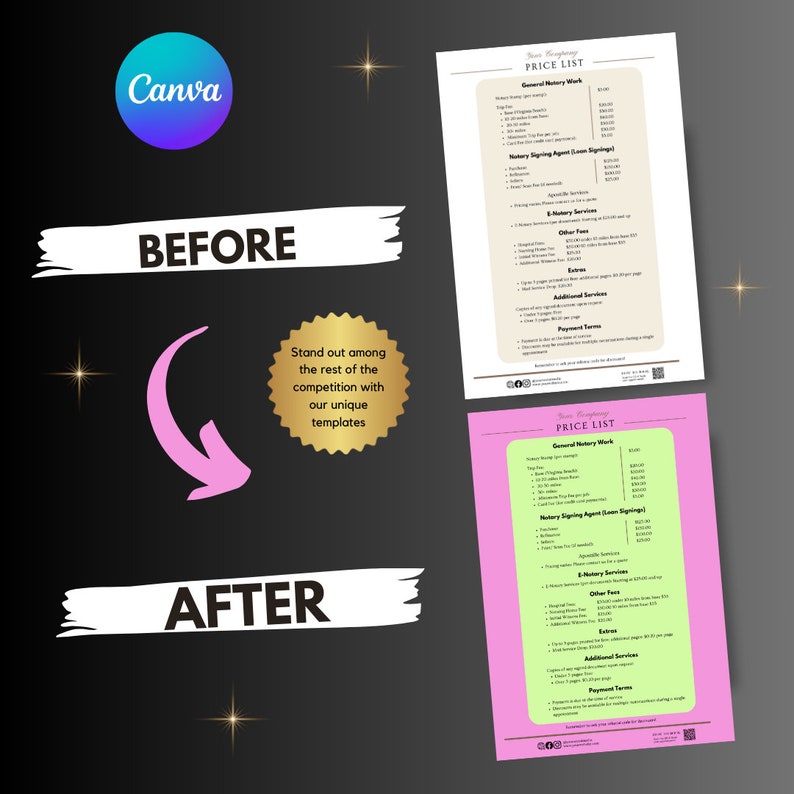 Notary List Price Sheet, Notary Flyers, Notary Bundle, Notary Marketing ...