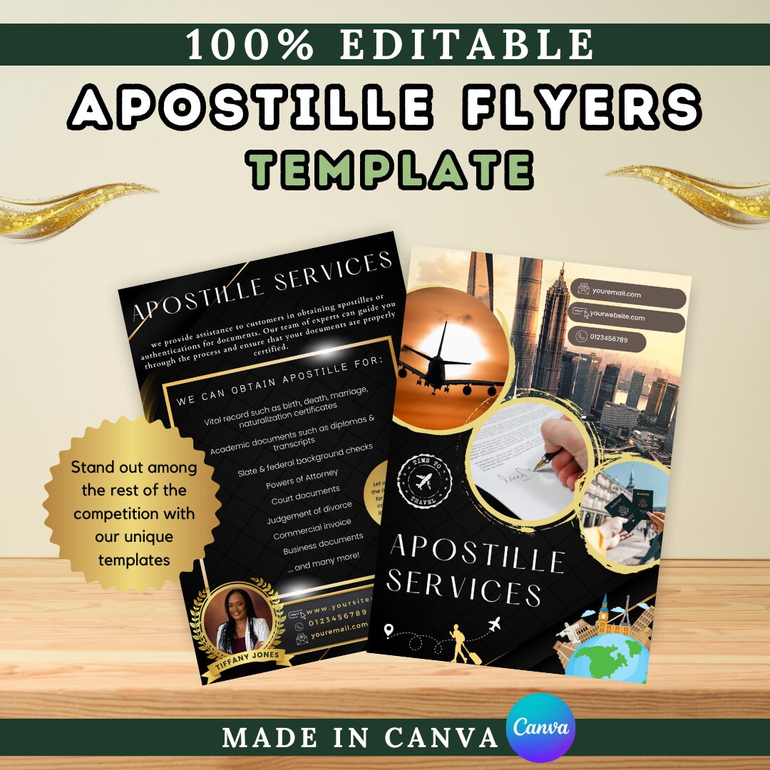 Apostille Flyer Notary Marketing Flyer Notary Mailers - Etsy