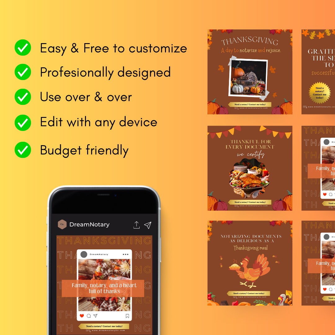 Notary Social Media CANVA Templates, Notary Instagram Post Templates ...