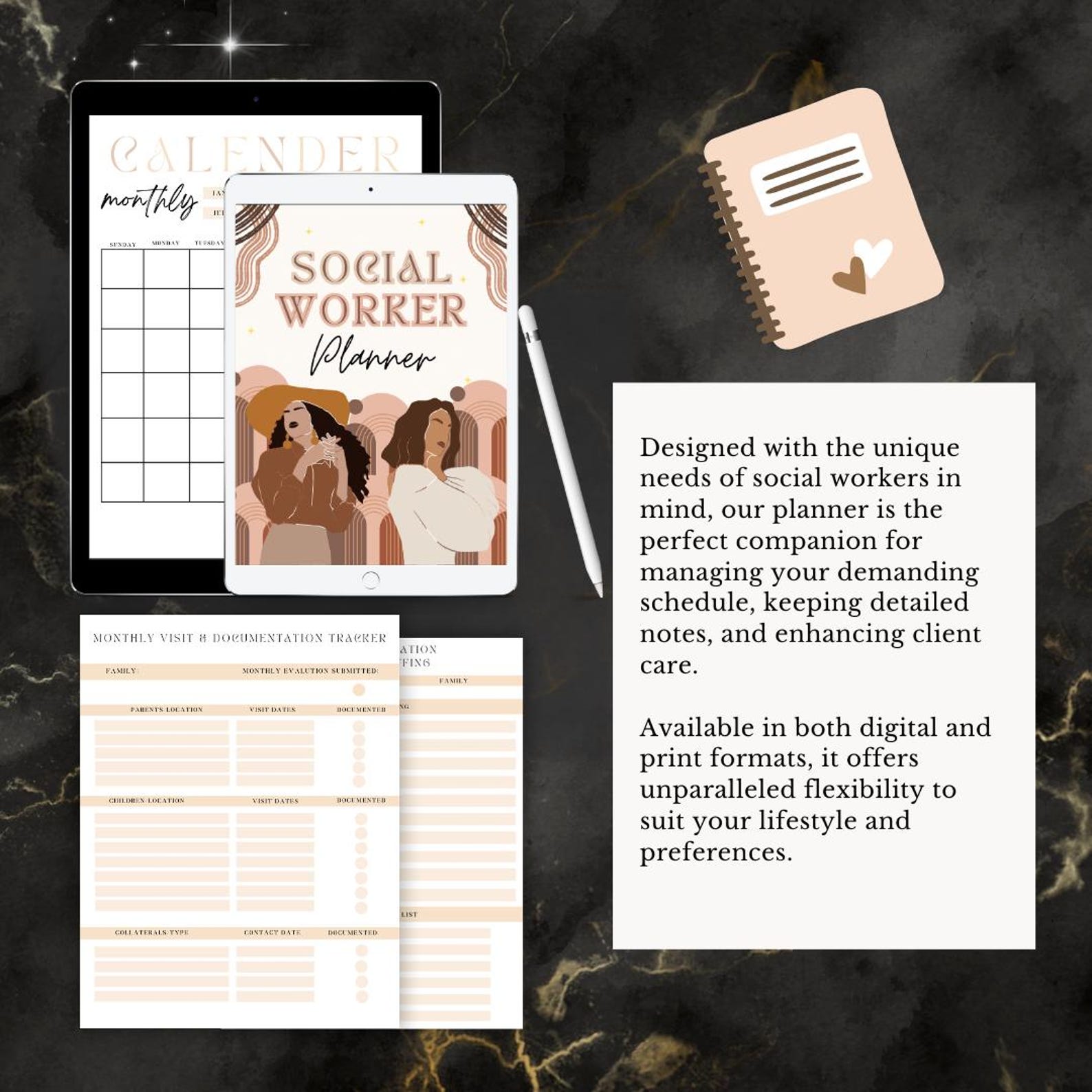 Social Worker Planner, Social Work Notebook, Social Worker Gift, Gift ...