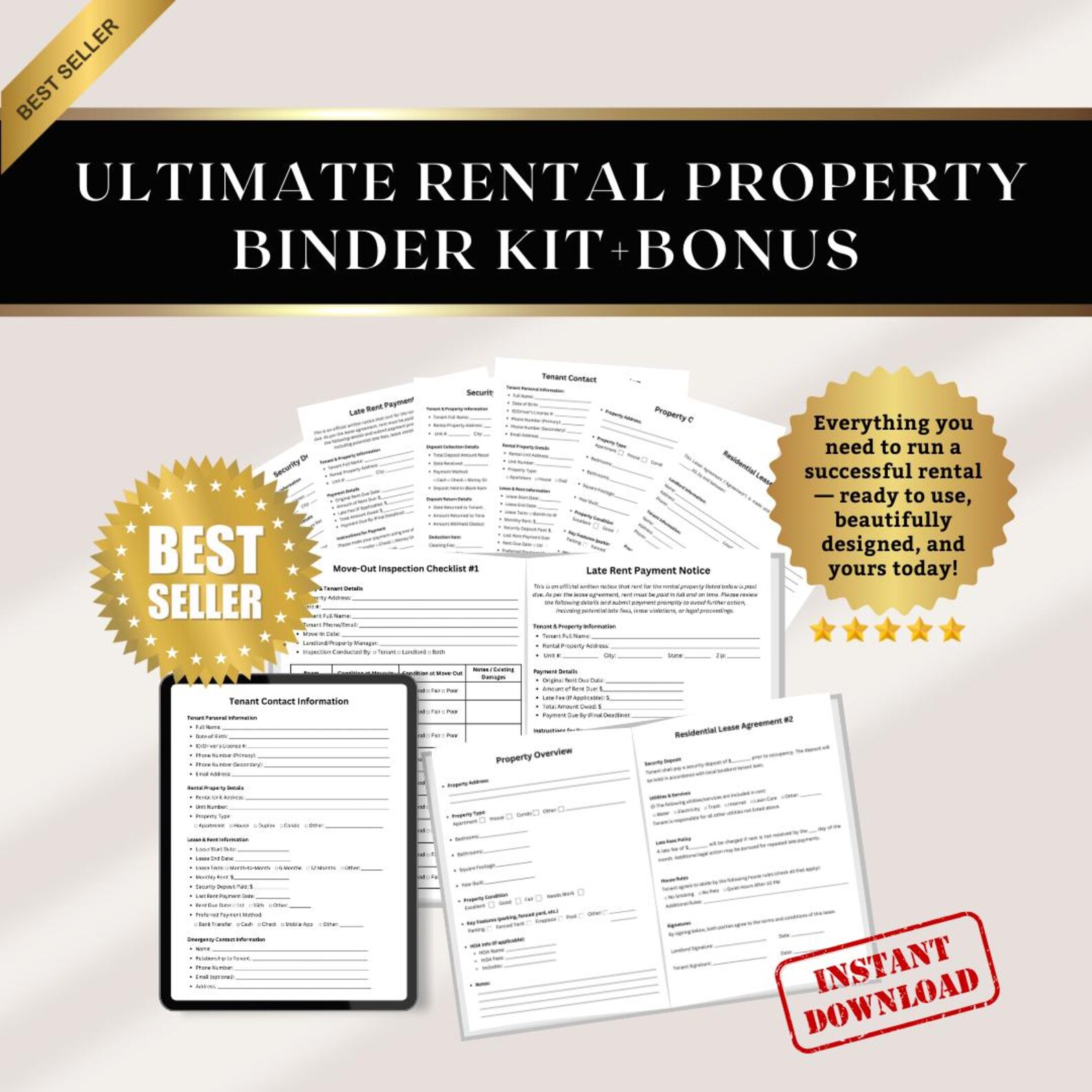 Ultimate Rental Property Binder Kit, Rental Property Template, Rental ...