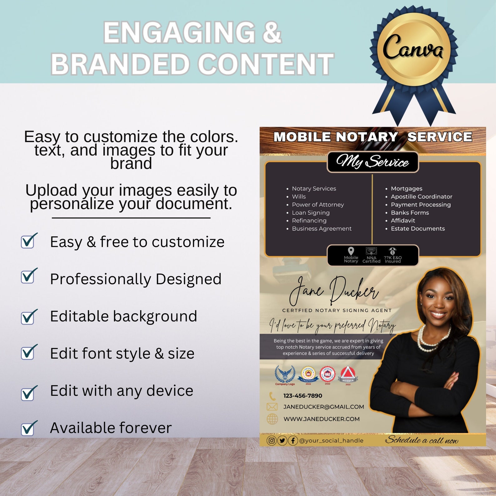 Notary Marketing Flyer, Notary Mailers, Notary Flyer Template, Loan ...