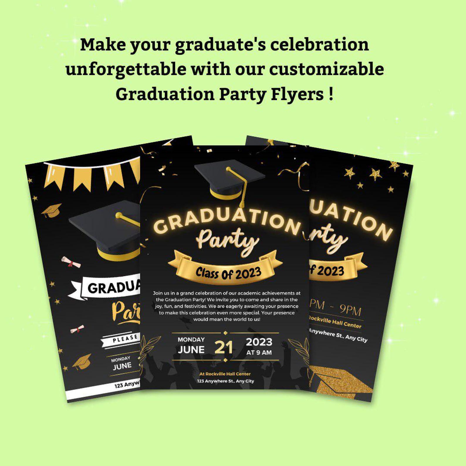 Graduation Party Flyer, DIY Flyer Template Design, Graduation Party ...