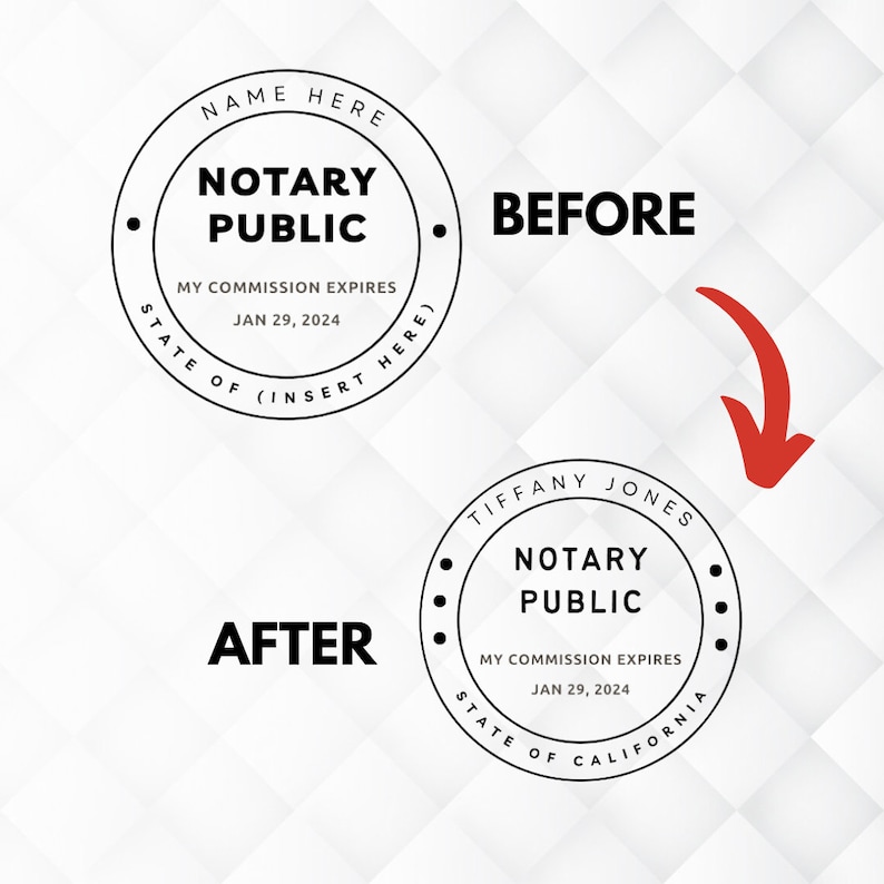 Notary Public Stamp, Editable Notary Stamp, Notarial Stamp, State Seal ...
