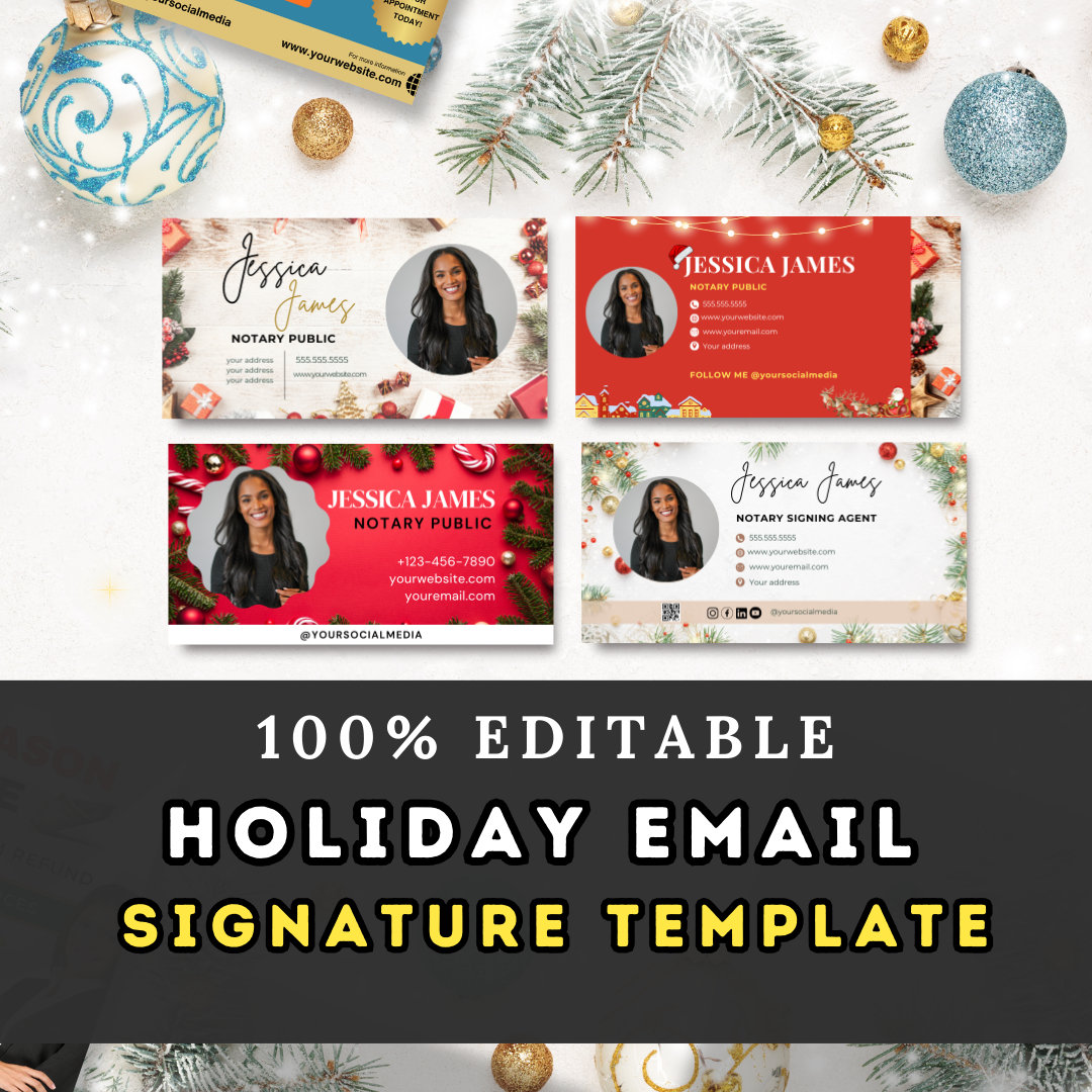 Notary Holiday Email Signature Templates, Christmas Marketing, Notary ...