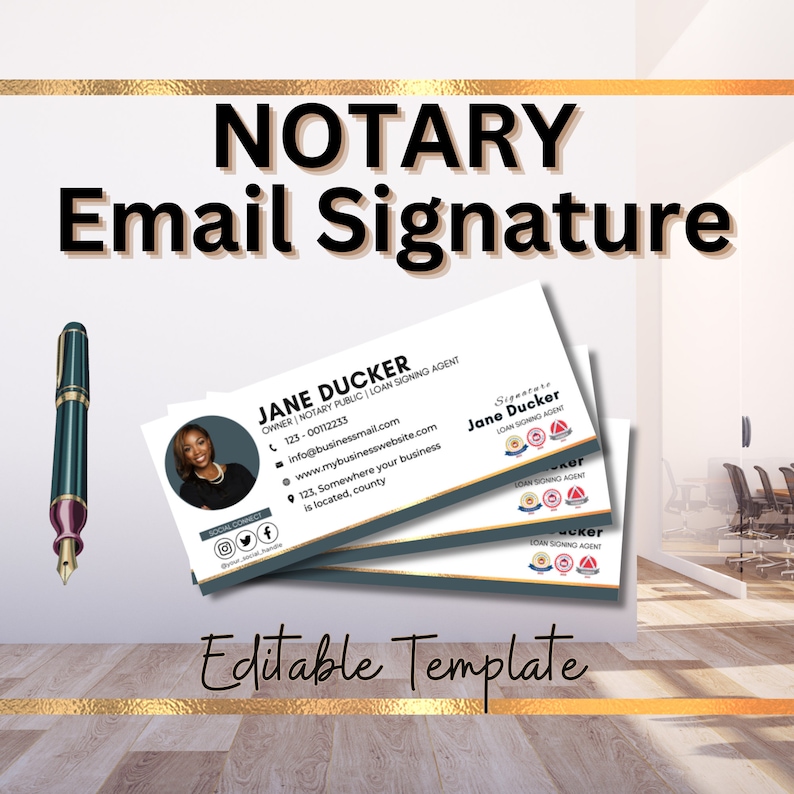 Notary Email Signature Template, Editable Notary Email Signature ...