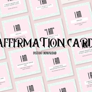 I AM Positive Affirmation Cards for Daily Motivation and Personal ...