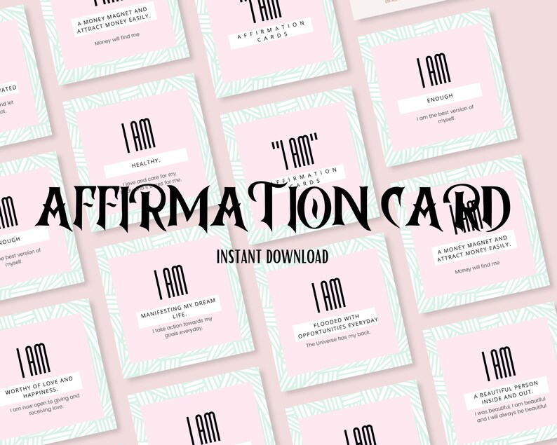 I AM Positive Affirmation Cards for Daily Motivation and Personal ...