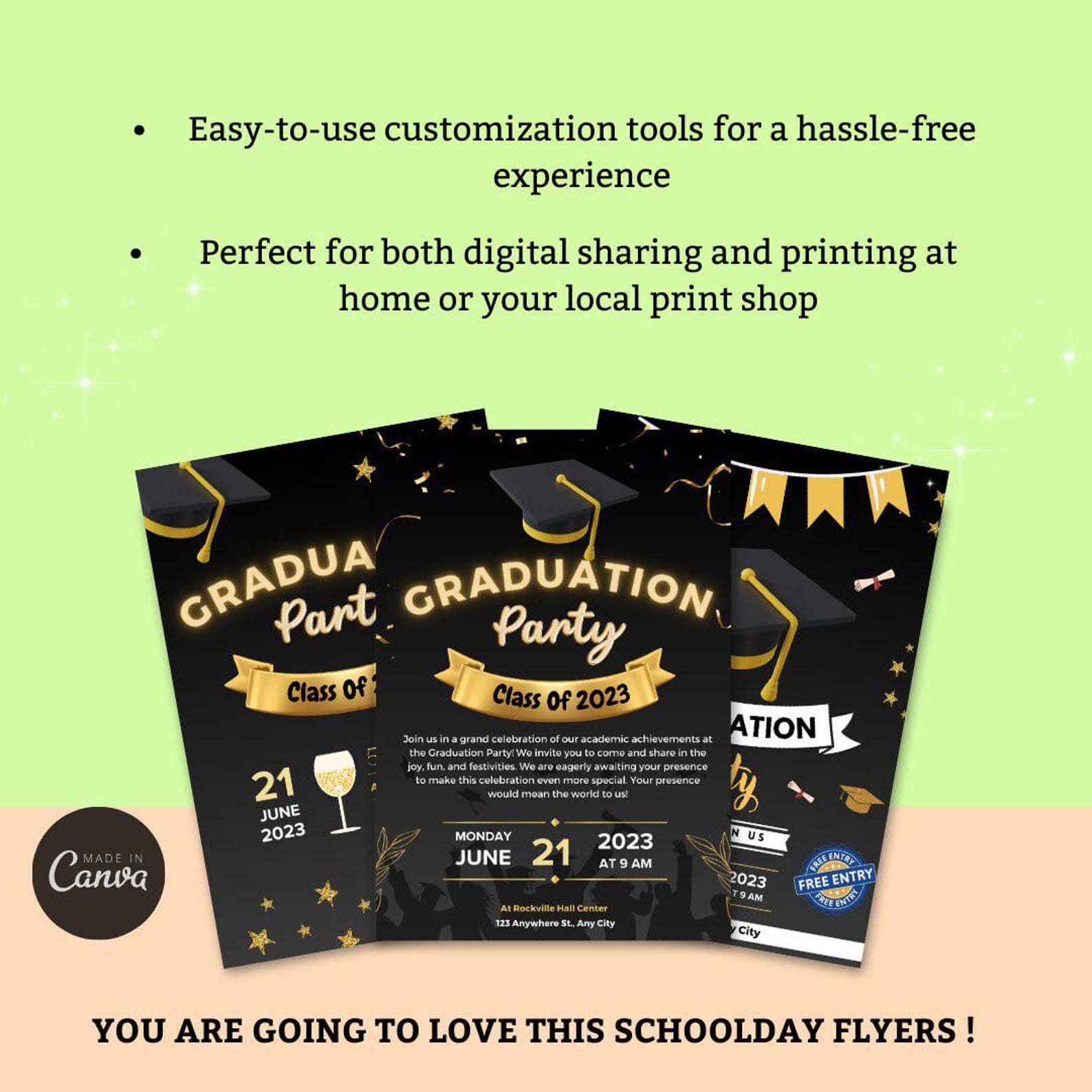 Graduation Party Flyer, DIY Flyer Template Design, Graduation Party ...