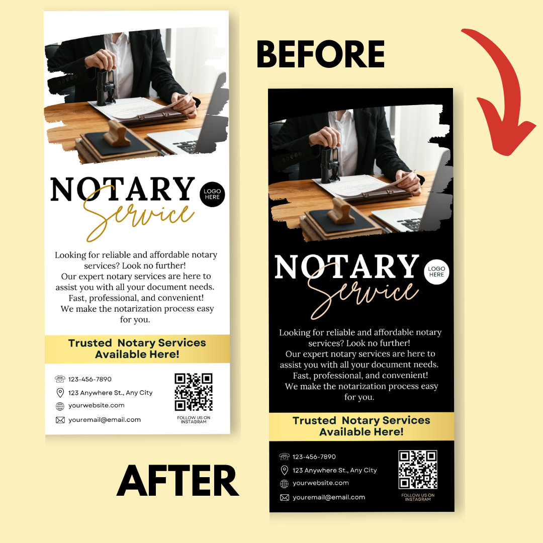 Notary Rack Card Template, Notary Marketing Flyer, Notary Flyer ...
