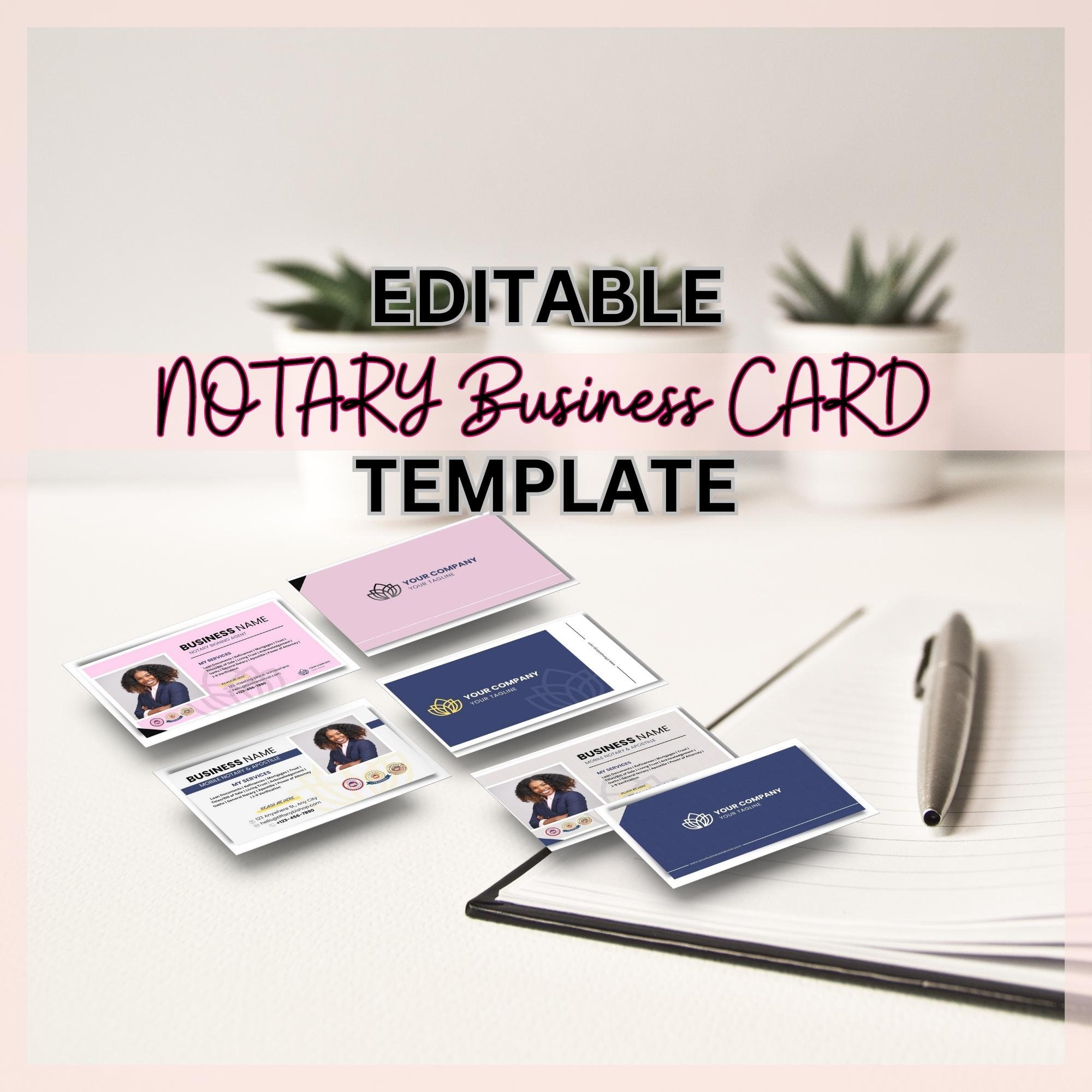 Notary Signing Agent Business Card Template, Notary Loan Signing Agent ...