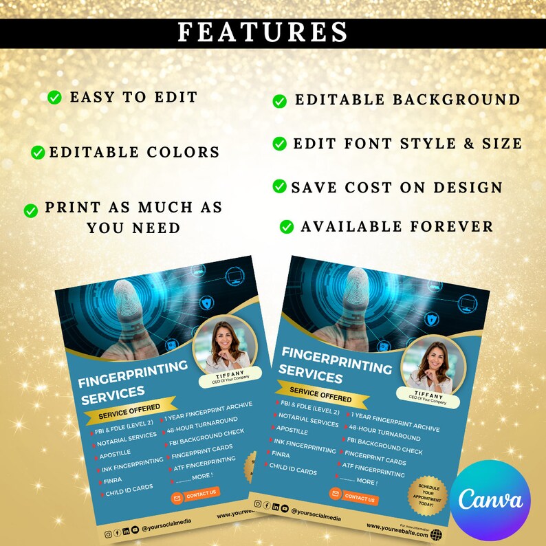 Fingerprinting Services Flyers, Mobile Fingerprinting, Notary ...