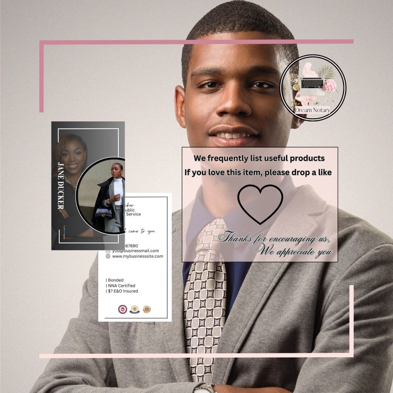 Notary Business Cards, Loan Signing Agent Card, Notary Signing Agent ...